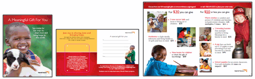 Sample World of Change Giving Card presentation booklet